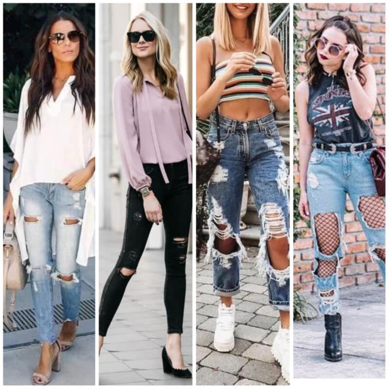 Outfits con jeans rotos para mujer 2025 - Muy Trendy