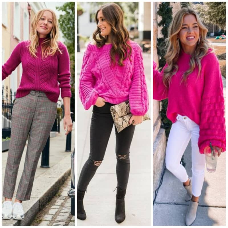 Outfits con sweater fucsia 2025 - Como combinarlo - Muy Trendy