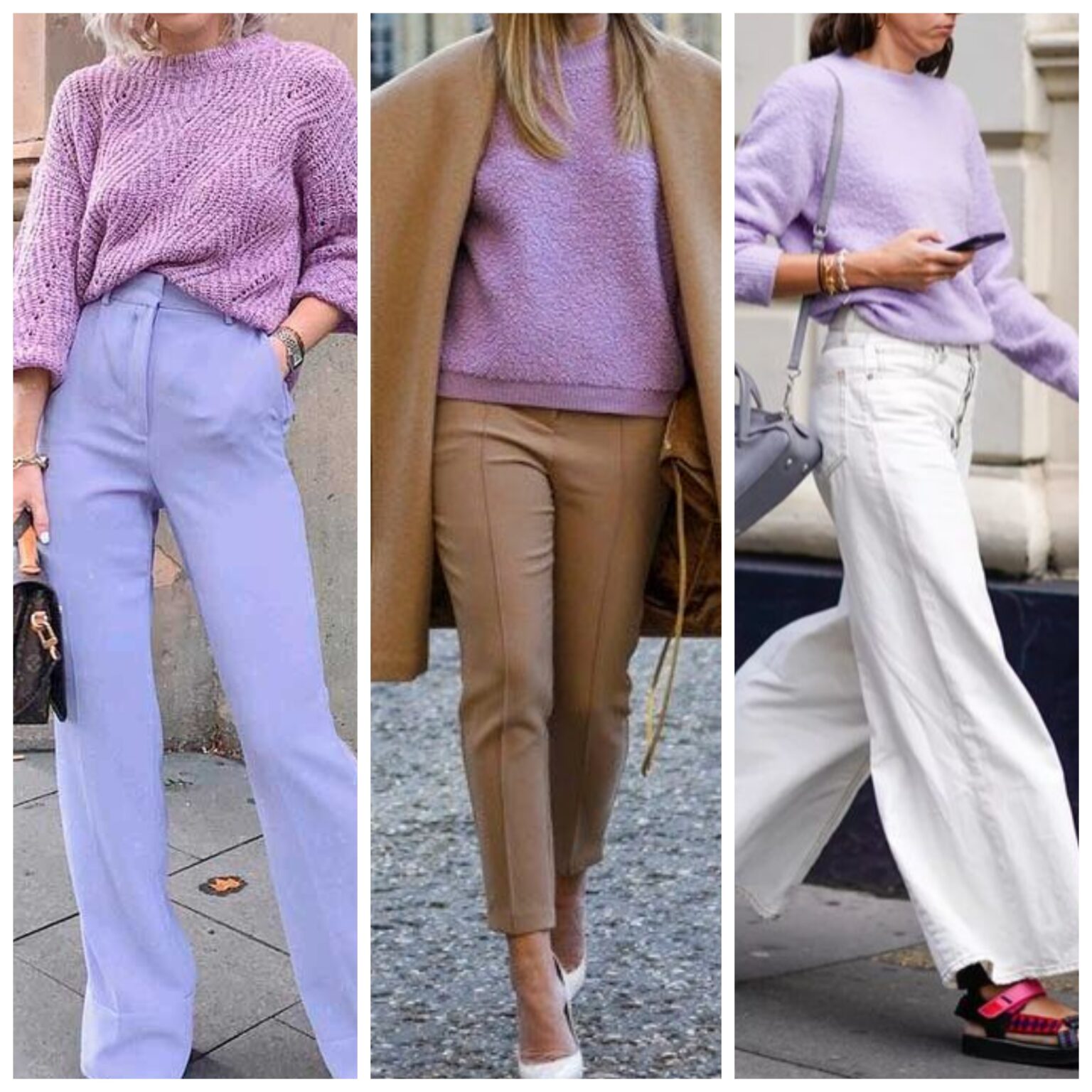 Outfits con suéter lila 2025 - Como combinar - Muy Trendy