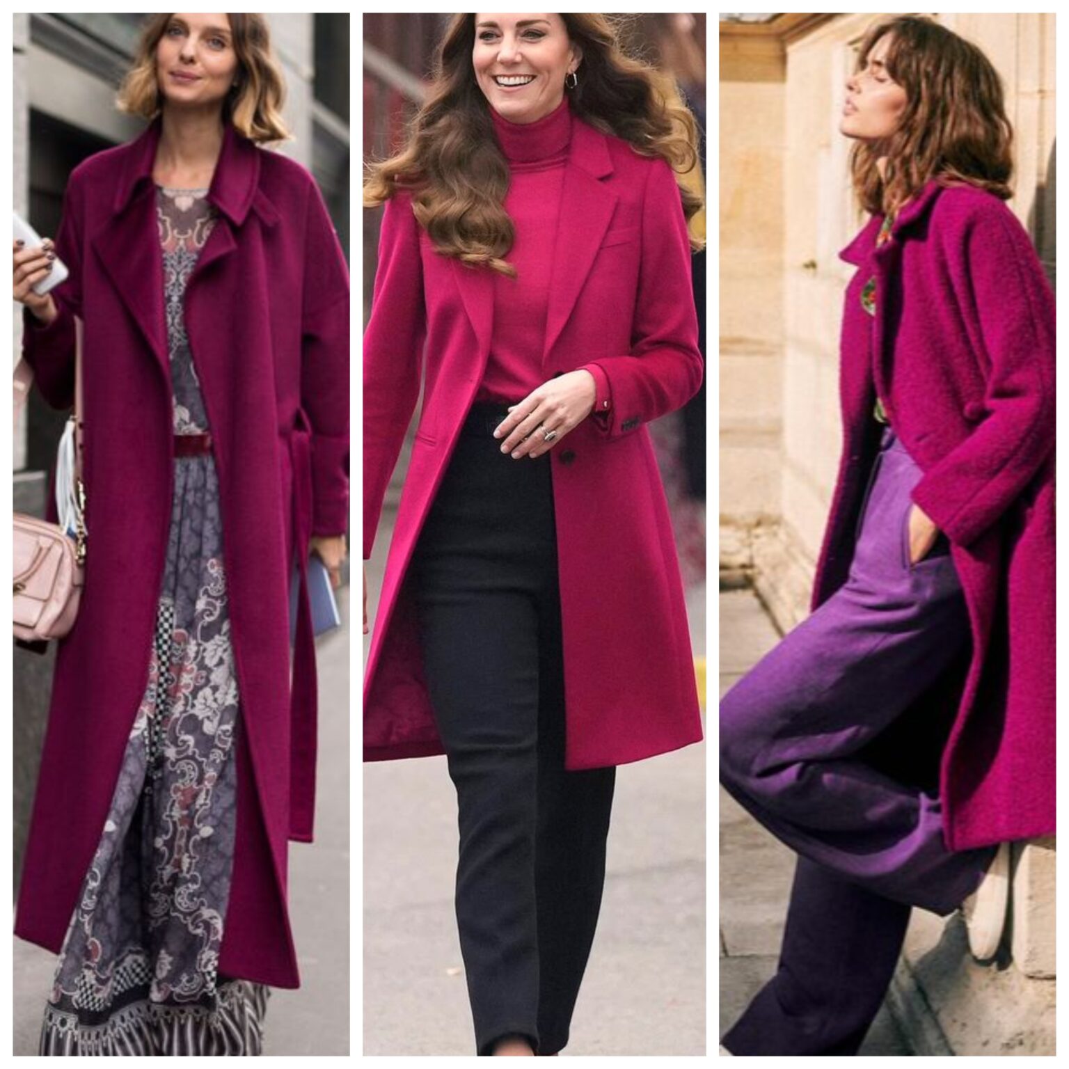 Outfits con abrigo purpura 2025 - Como combinar - Muy Trendy
