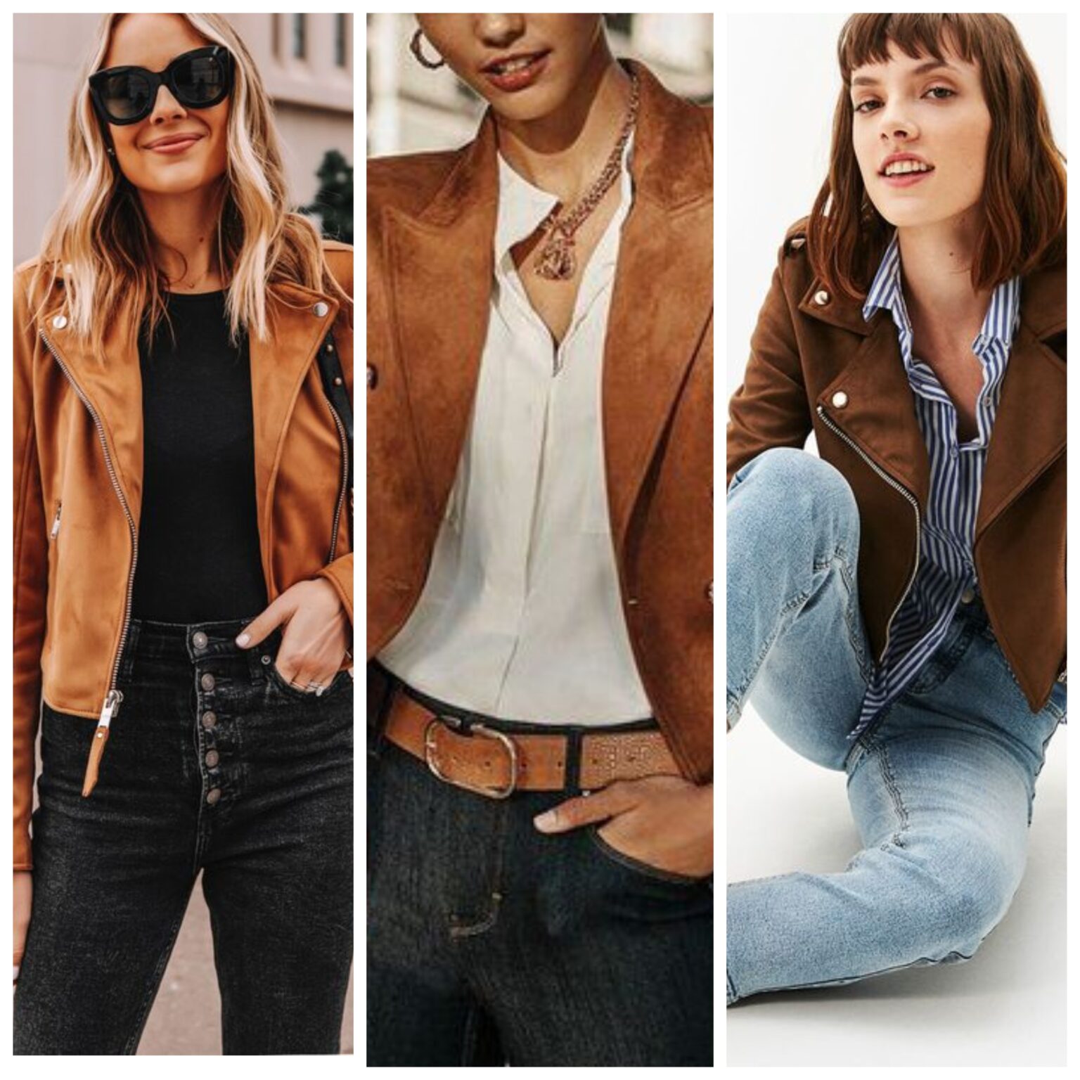 Outfits con chaqueta de cuero marrón 2025 - Como combinar - Muy Trendy