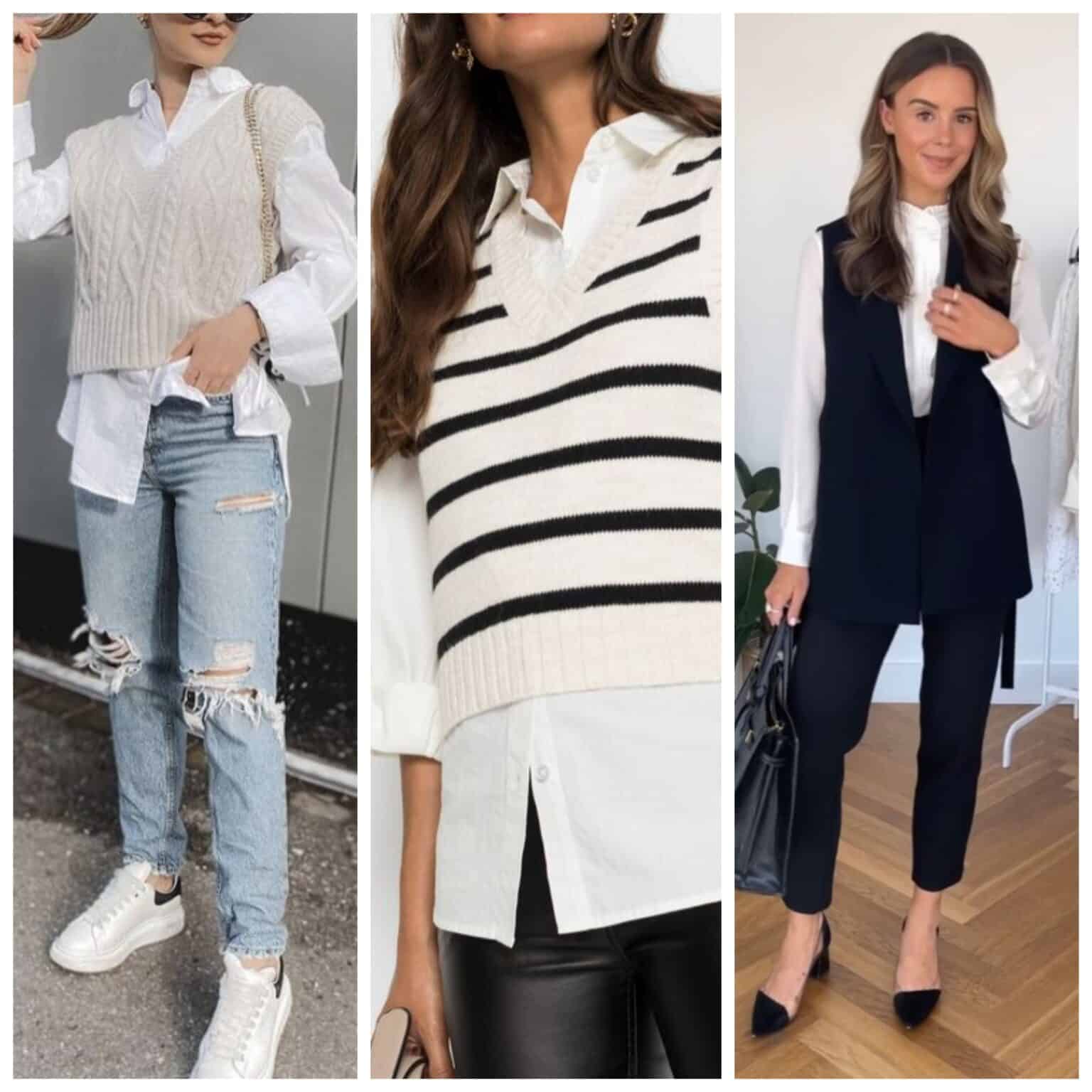 Outfit chaleco y camisa para mujer 2025 - Muy Trendy